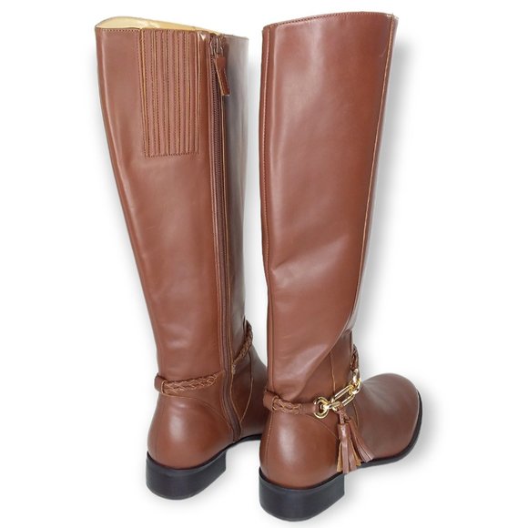 Talbots | Shoes | Talbots Tish Riding Boots Size 8m Cognac Leather Knee ...